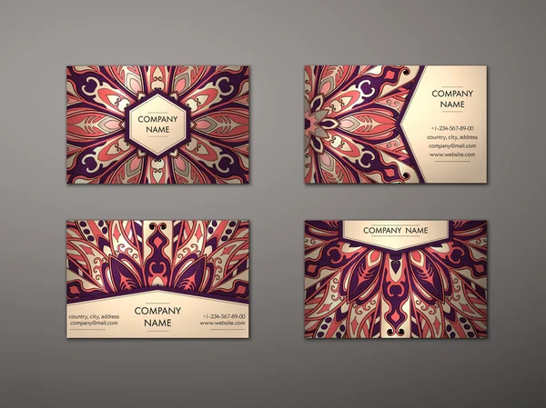 Vector vintage visiting card set Stock Vector by ©Kakapo_Studio 107165500