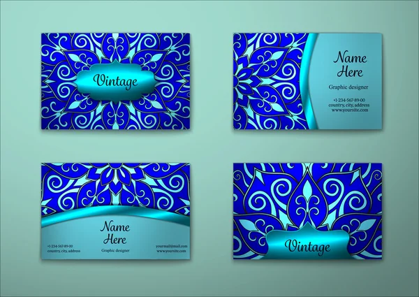 Vector vintage visiting card set. Stock Vector by ©Kakapo_Studio 104124660