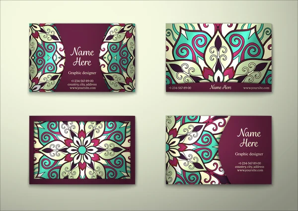 Vector vintage visiting card set. Stock Vector by ©Kakapo_Studio 104124660