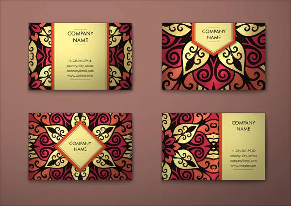 Vector vintage visiting card set Stock Vector by ©Kakapo_Studio 107165500