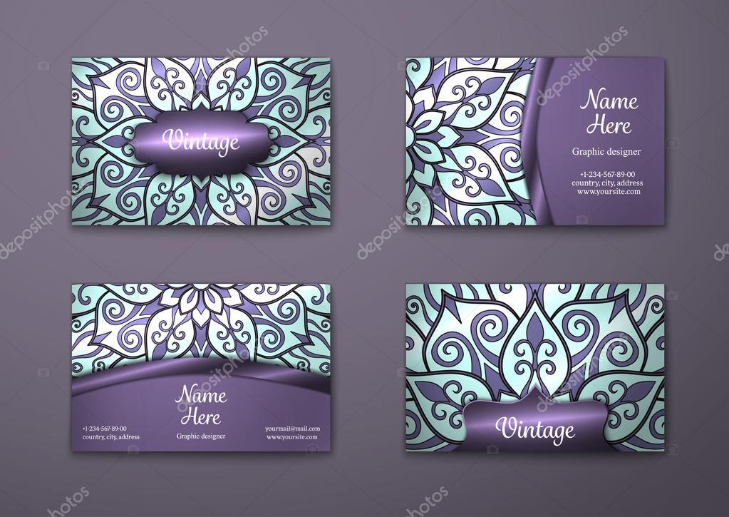 Vector vintage visiting card set. Stock Vector Image by ©Kakapo_Studio ...