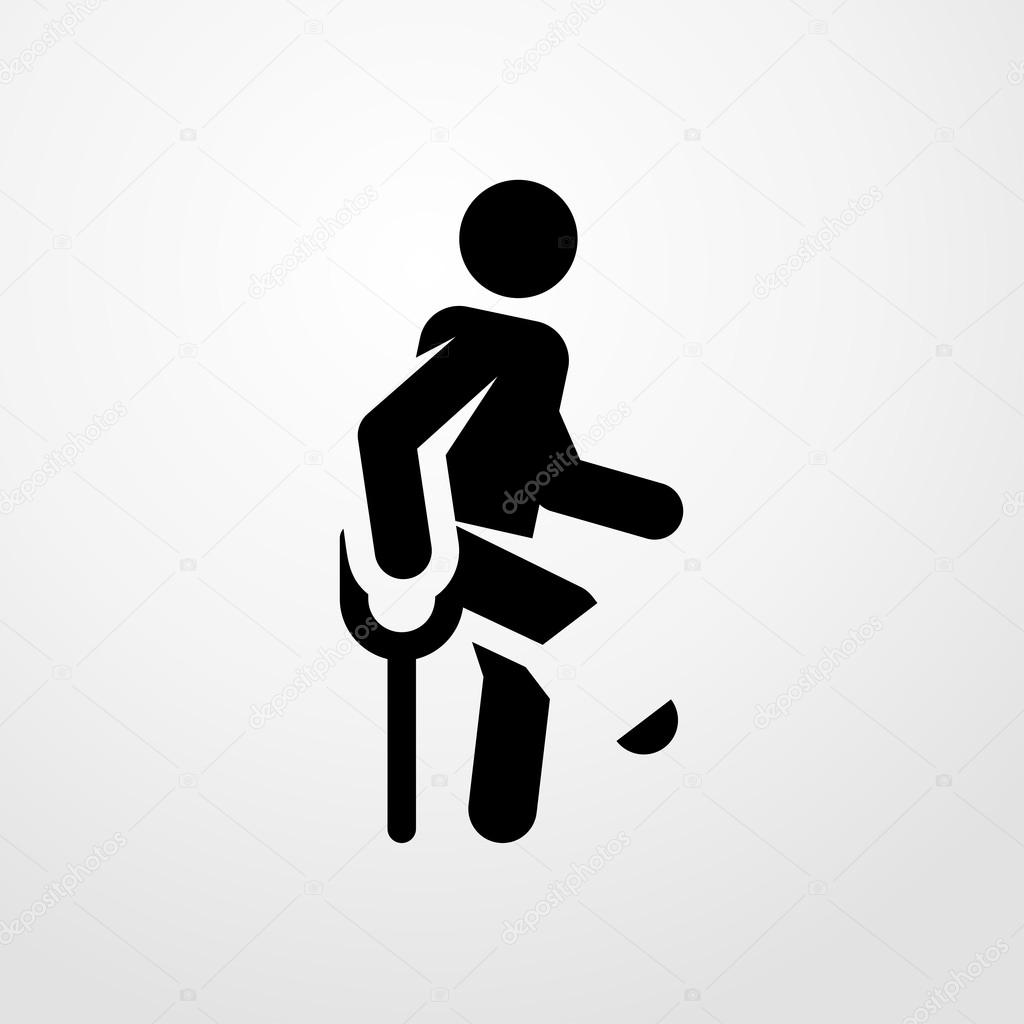 Icon: broken leg | Broken leg icon. broken leg sign — Stock Vector ...