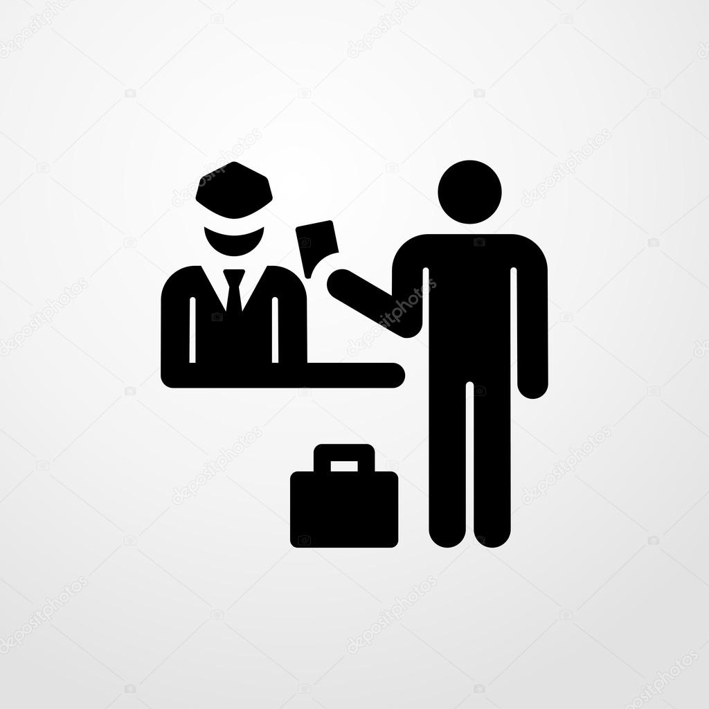 Passport control icon. passport control sign — Stock Vector ...