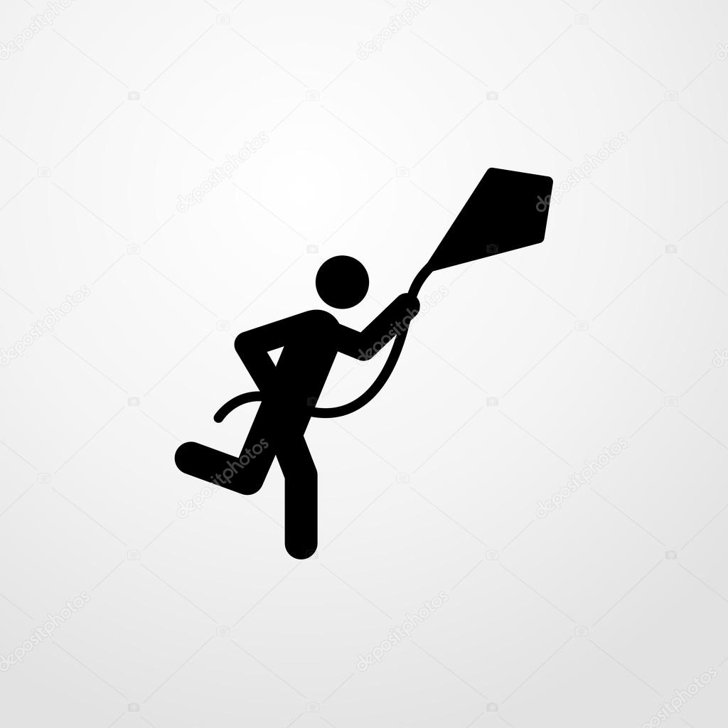 Man flying a kite icon. man flying a kite sign Stock Vector Image by ...