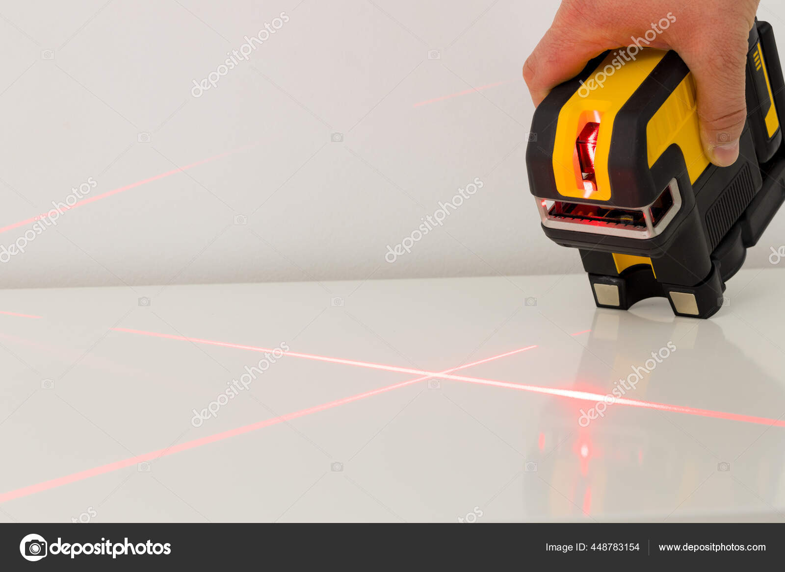 Electronic Laser Pointing Straight Lines Checking Angles Setting Points ...