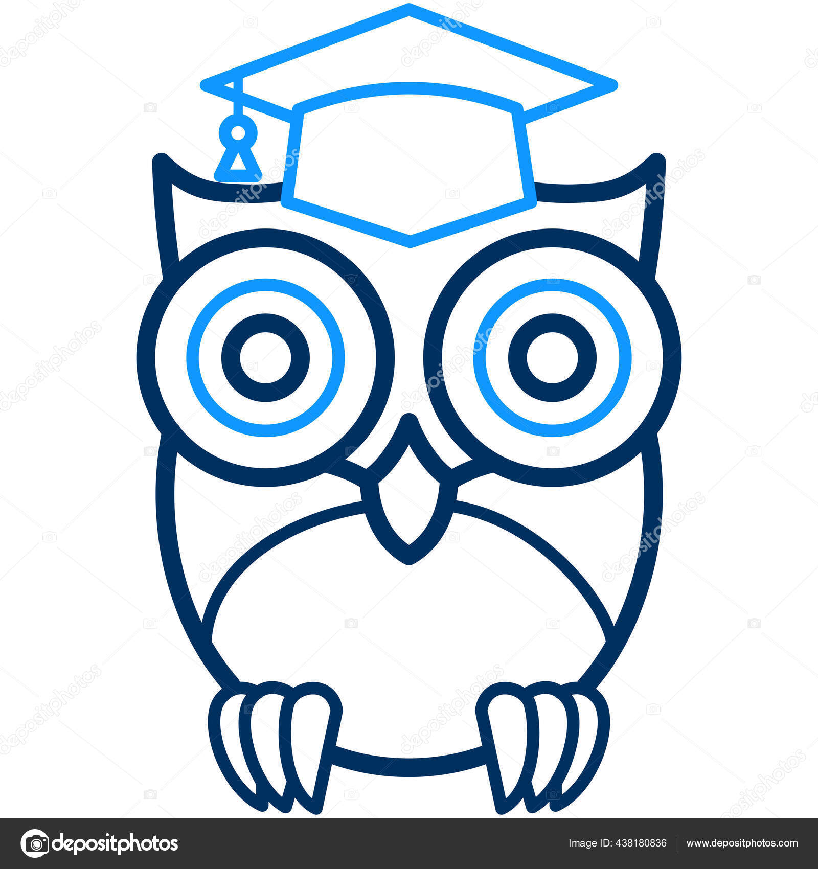 Owl Graduation Cap Icon Vector Illustration Stock Vector Image by ...