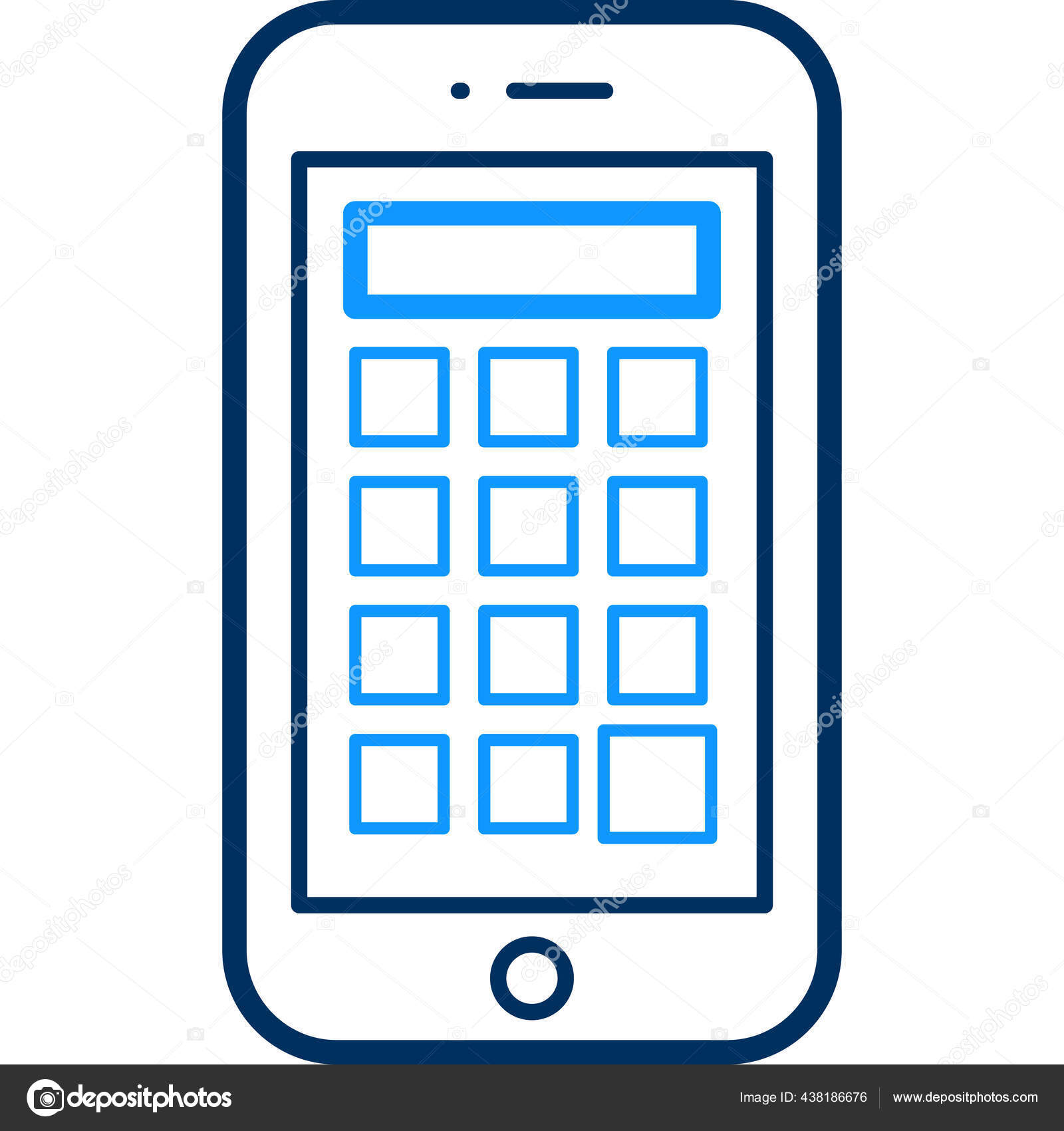 Kalkulator Pada Ikon Telepon Modern Dan Sederhana Vektor Ilustrasi ...