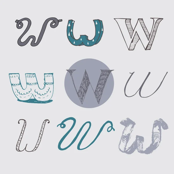 Hand-drawn black, red and white capital letters freehand alphabet ...