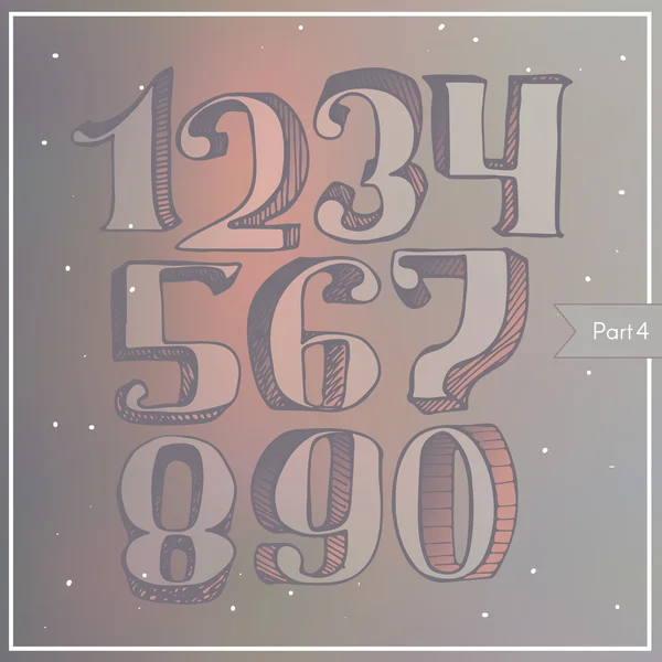 Vector stylish brush digits Vector Art Stock Images | Depositphotos