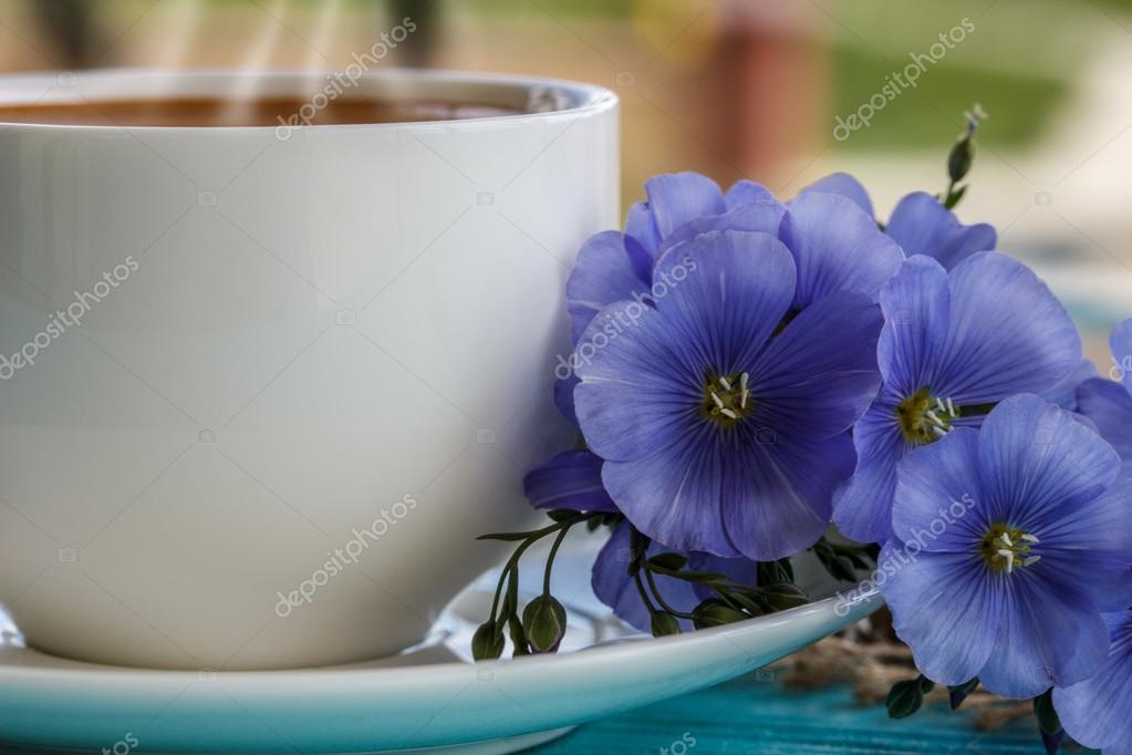 Cup Of Coffee With Flowers