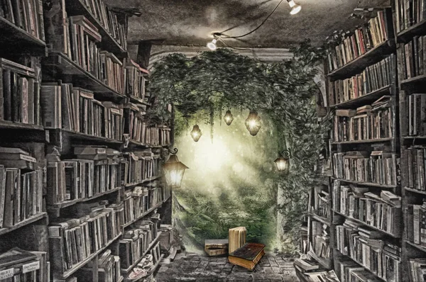 Fantasy Library Wallpaper