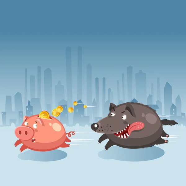 Cartoon running bank Vector Art Stock Images | Depositphotos