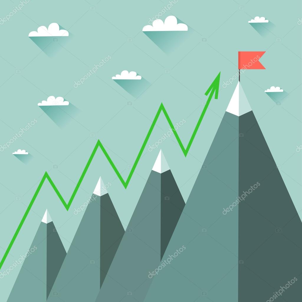 Mountaineering Route. Goal Achievement Stock Vector Image by ©Creatarka ...