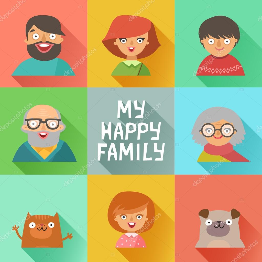 Family members avatars — Stock Vector © Creatarka #105372684