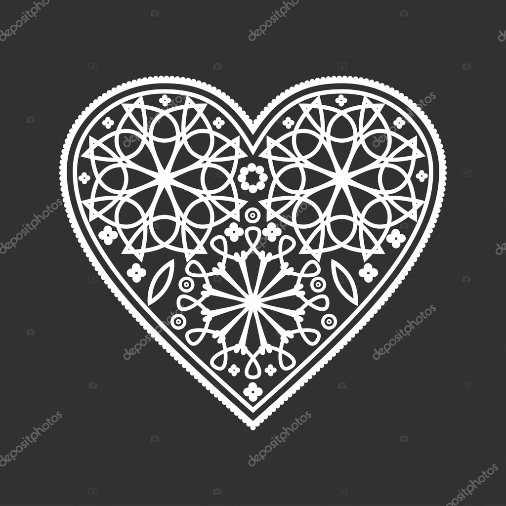 Ornate vector heart in Victorian style Stock Vector Image by ...