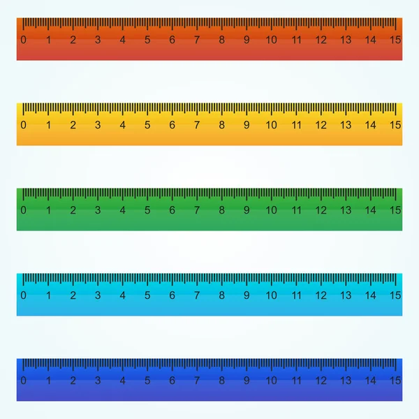 Vector set of rulers and measuring tape — Stock Vector © dmstudio #9061840