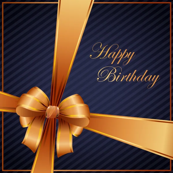 Birthday card with gold ribbon — Stock Vector © bahtiarmaulana92.yahoo ...