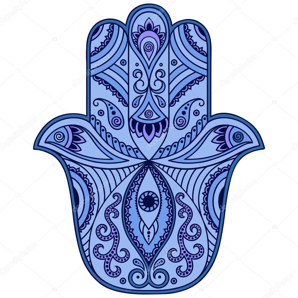 vector de color hamsa símbolo dibujado a mano. 2023