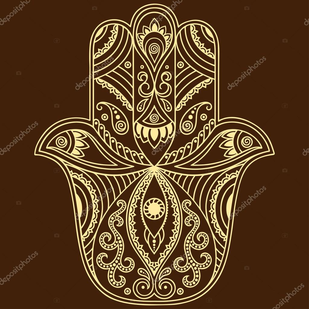 Vector hamsa símbolo dibujado a mano 2024