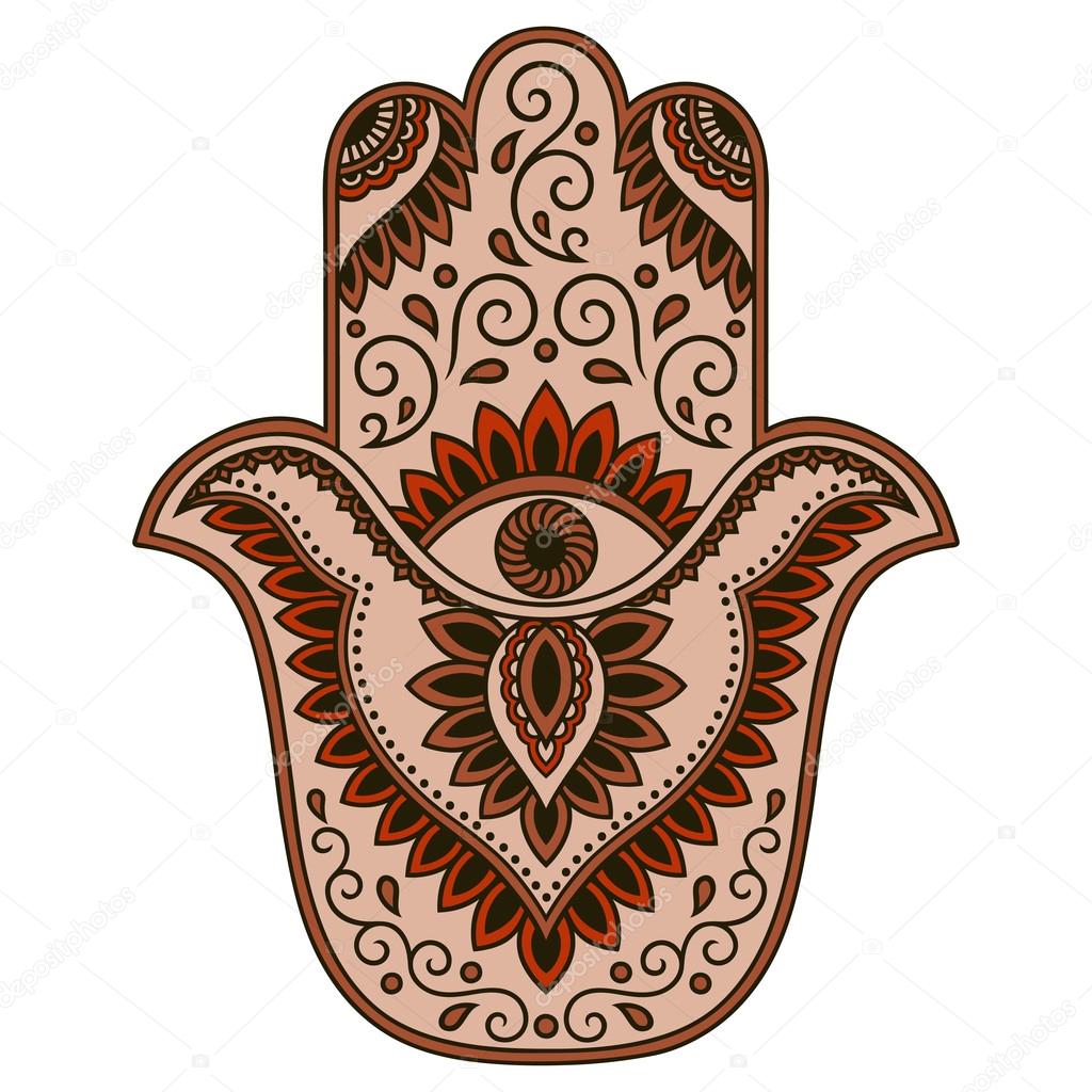 vector de color hamsa símbolo dibujado a mano. 2024