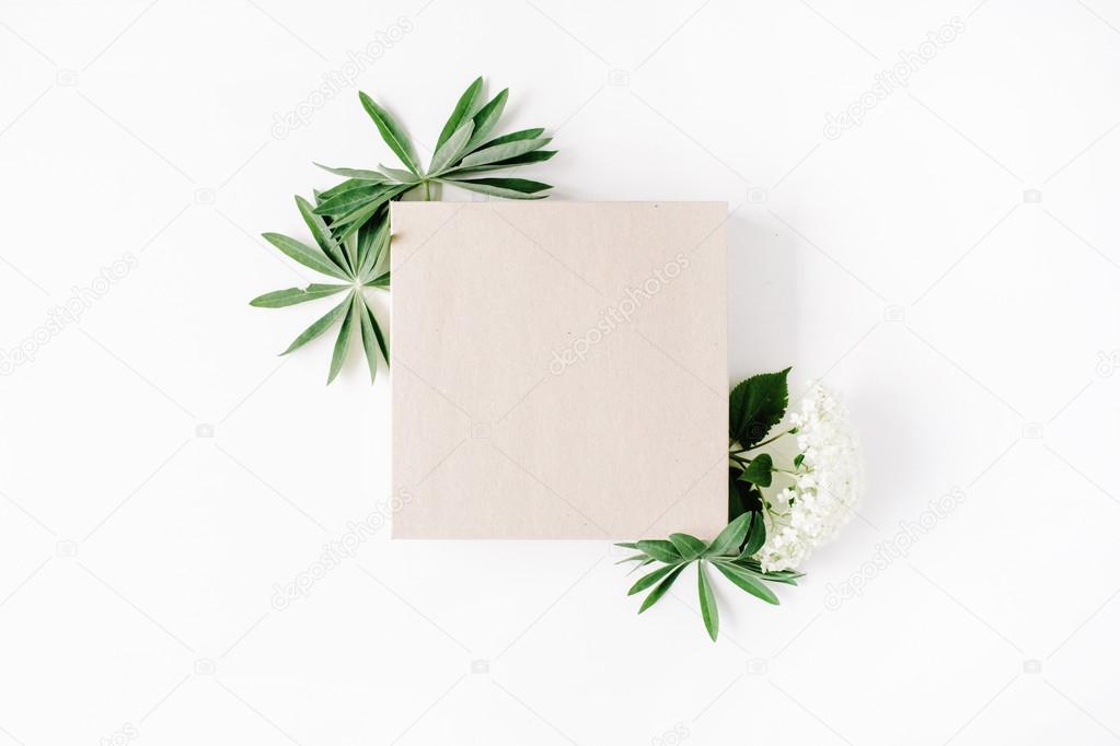 Flat lay frame with craft box ⬇ Stock Photo, Image by © maximleshkovich ...