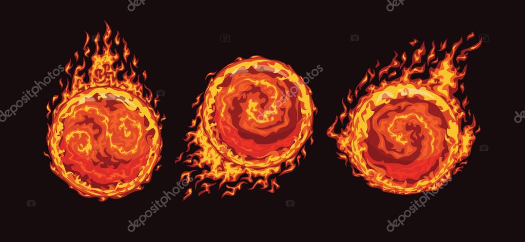 Set of hot fire balls. Stock Vector Image by ©tinki.v #103758898