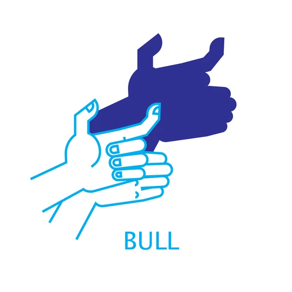 Shadow Theater. Hands gesture like bull. Vector illustration of Shadow ...