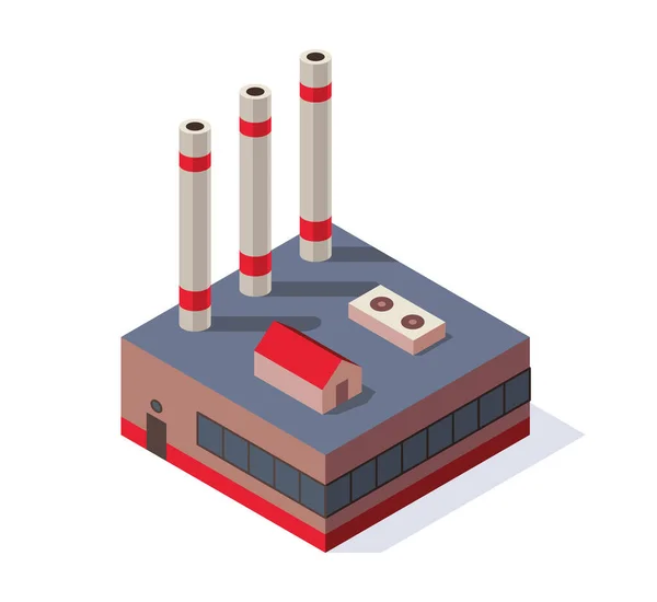 F brica isom trica. Arquitectura de fabrica vivienda. Concepto de planta de trabajo industrial ...