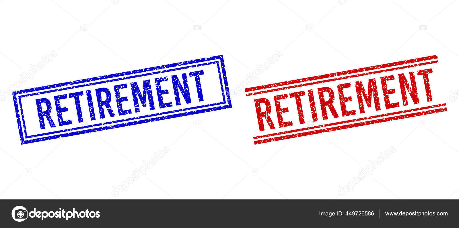 Scratched Textured RETIREMENT Stamp Seals with Double Lines Stock ...