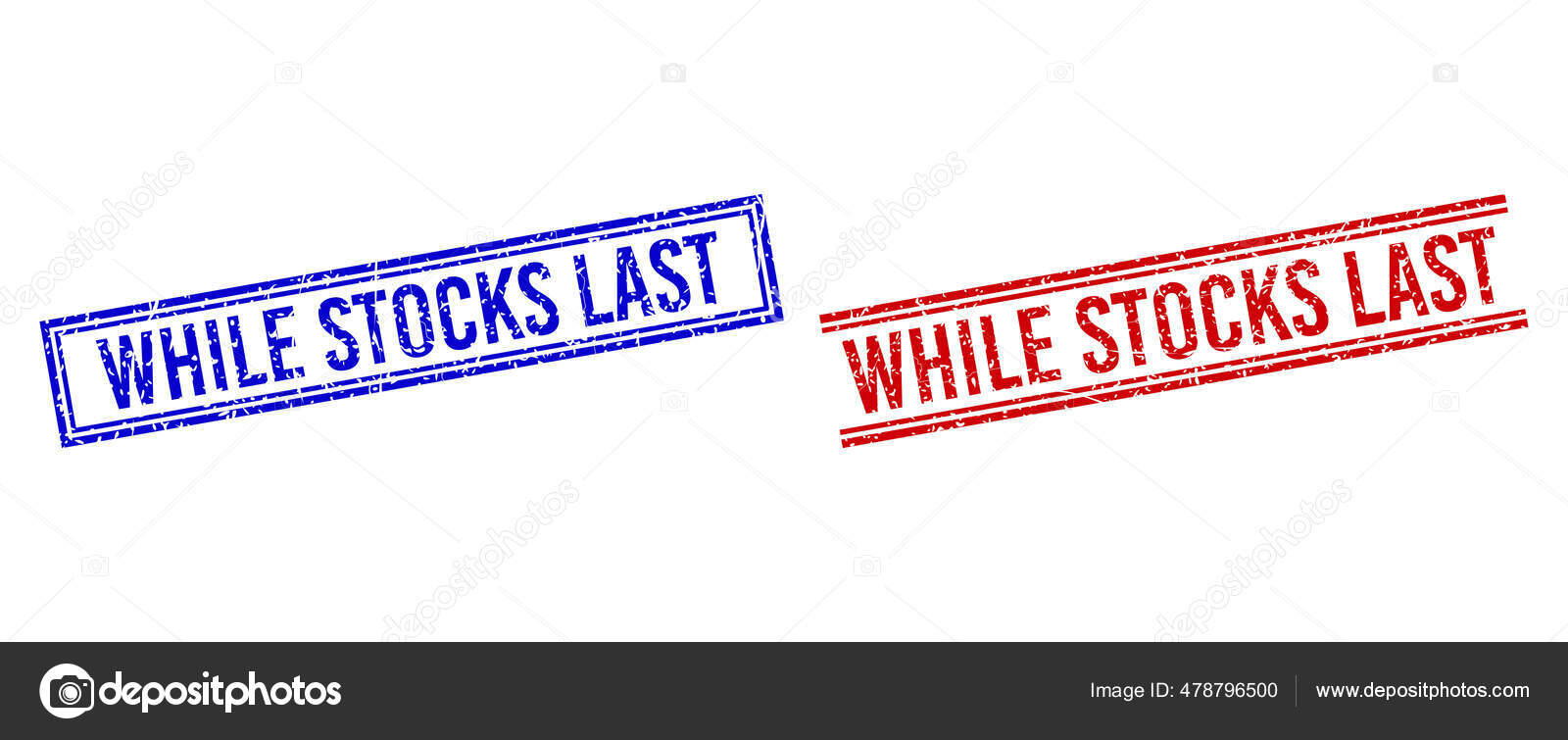Distress Textured WHILE STOCKS LAST Stamps with Double Lines Stock ...