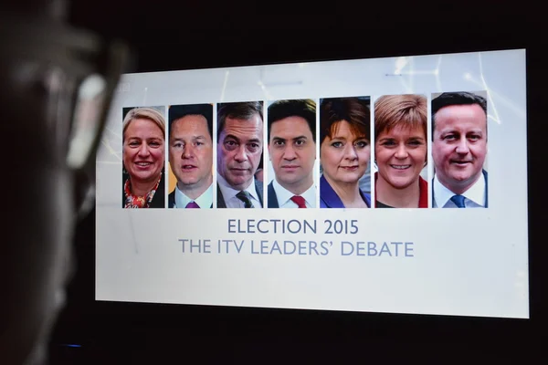 A view of a screen capture taken of a live election TV debate - Stock ...