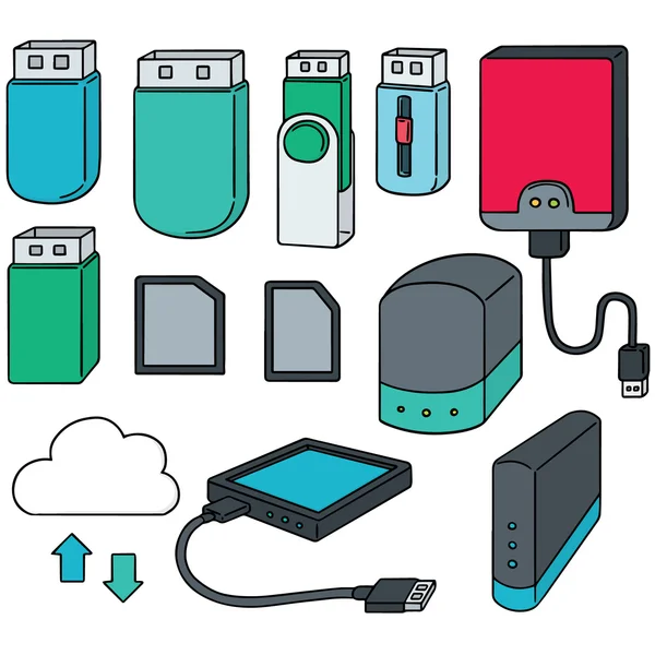 Icon set Storage media — Stock Vector © Iglira #1643202