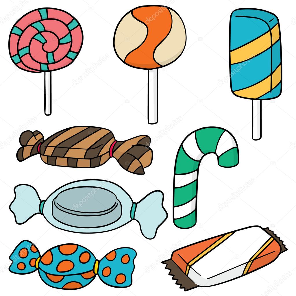 Conjunto de vectores de dulces y dulces vector, gráfico vectorial ...