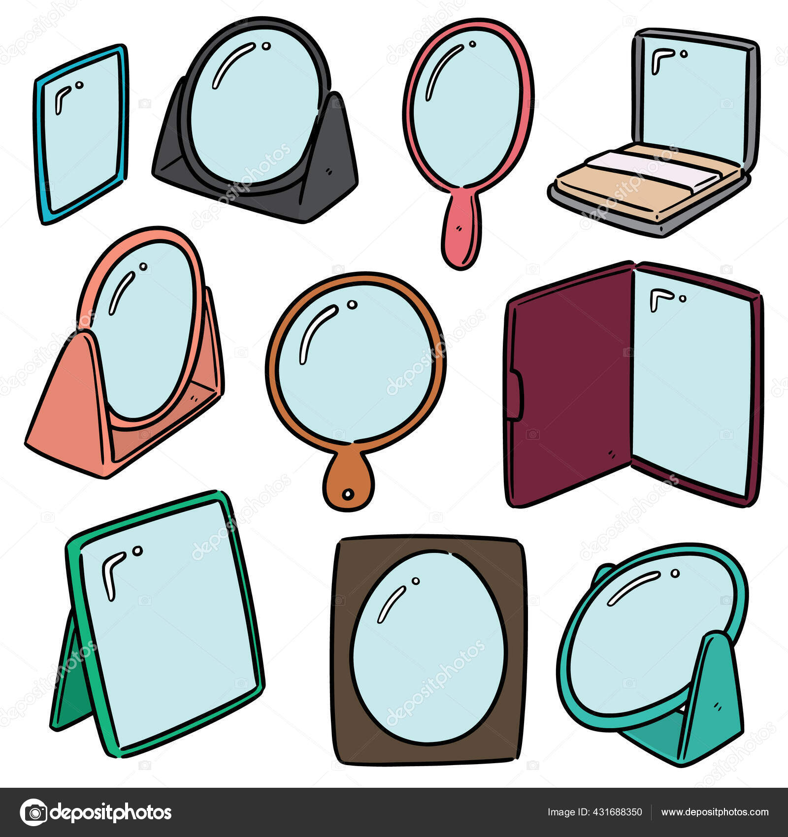 Vector Conjunto Espejo Vector de stock #431688350 de ...