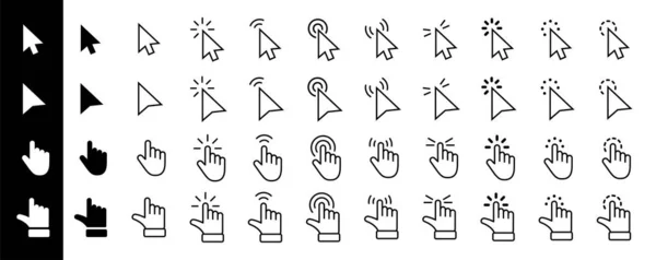 Arrows big black set icons in line style. Arrow icon. Arrow vector collection. Arrow. Cursor ...