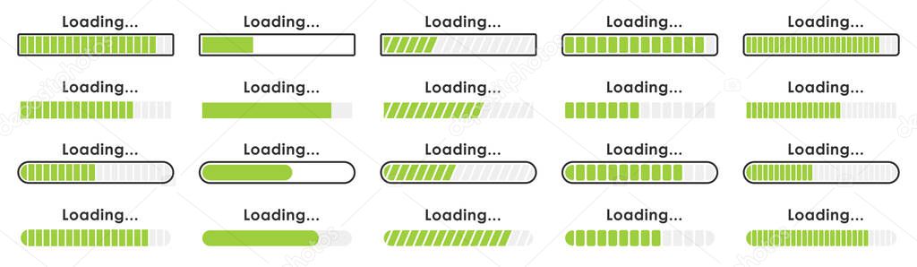 Vettoriale stockBig set icone di caricamento. Sto caricando. Carica ...