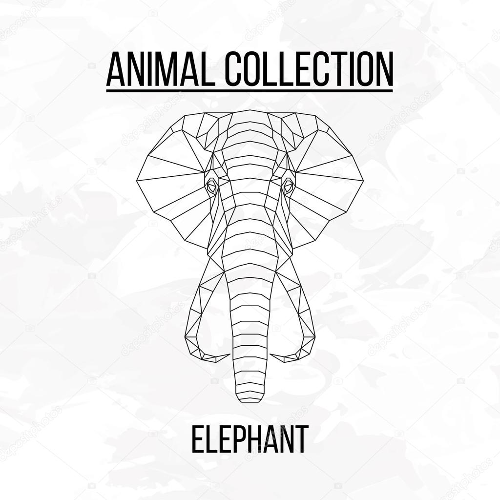 Geometric Elephant Head