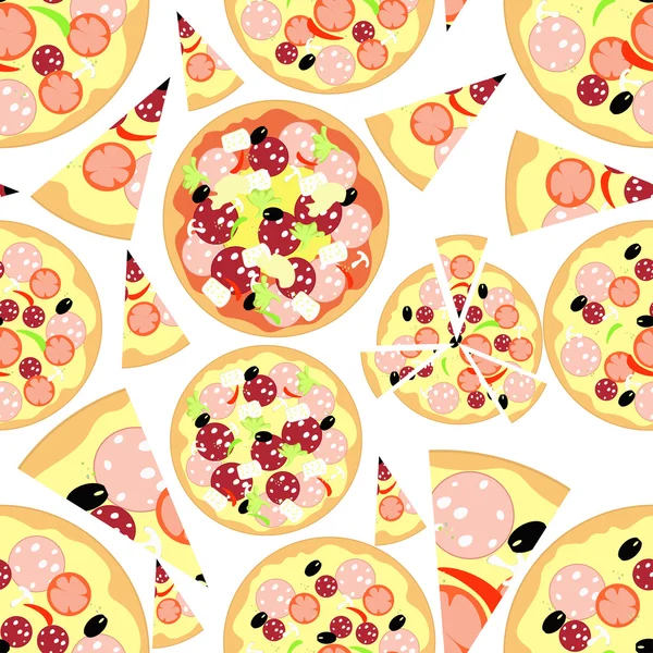 Seamless colorful pizza texture — Stock Vector © Yuzach #9527504