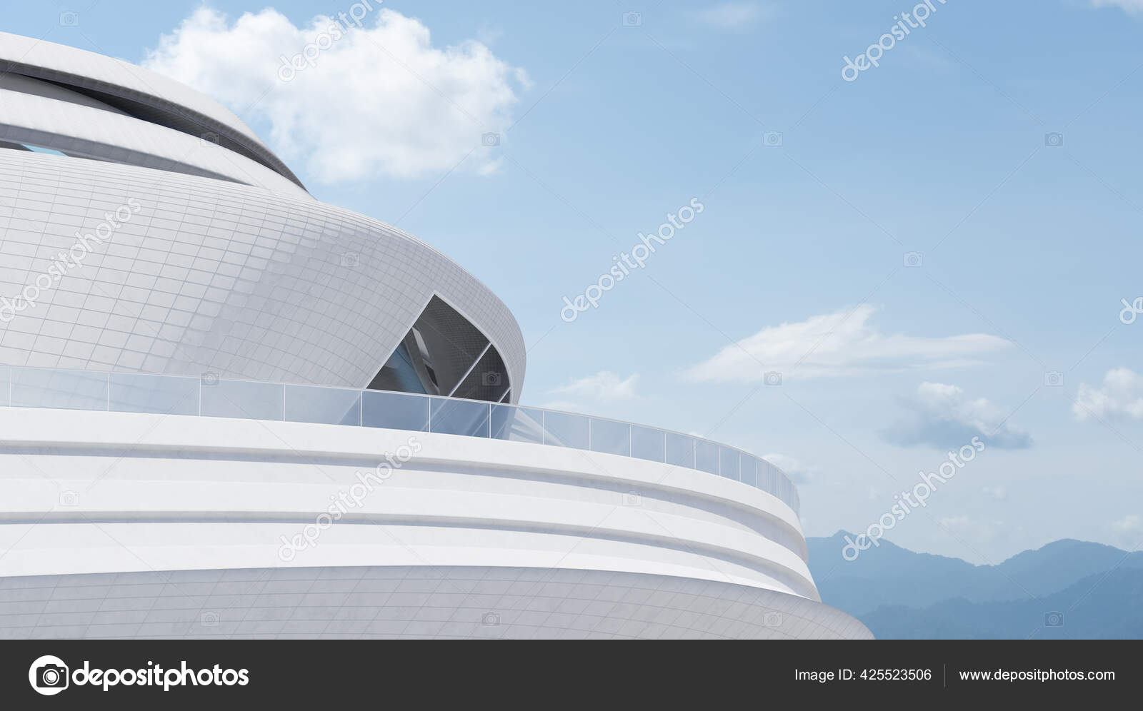 Modern Architecture Exterior Futuristic Streamlined Design Walls Made ...