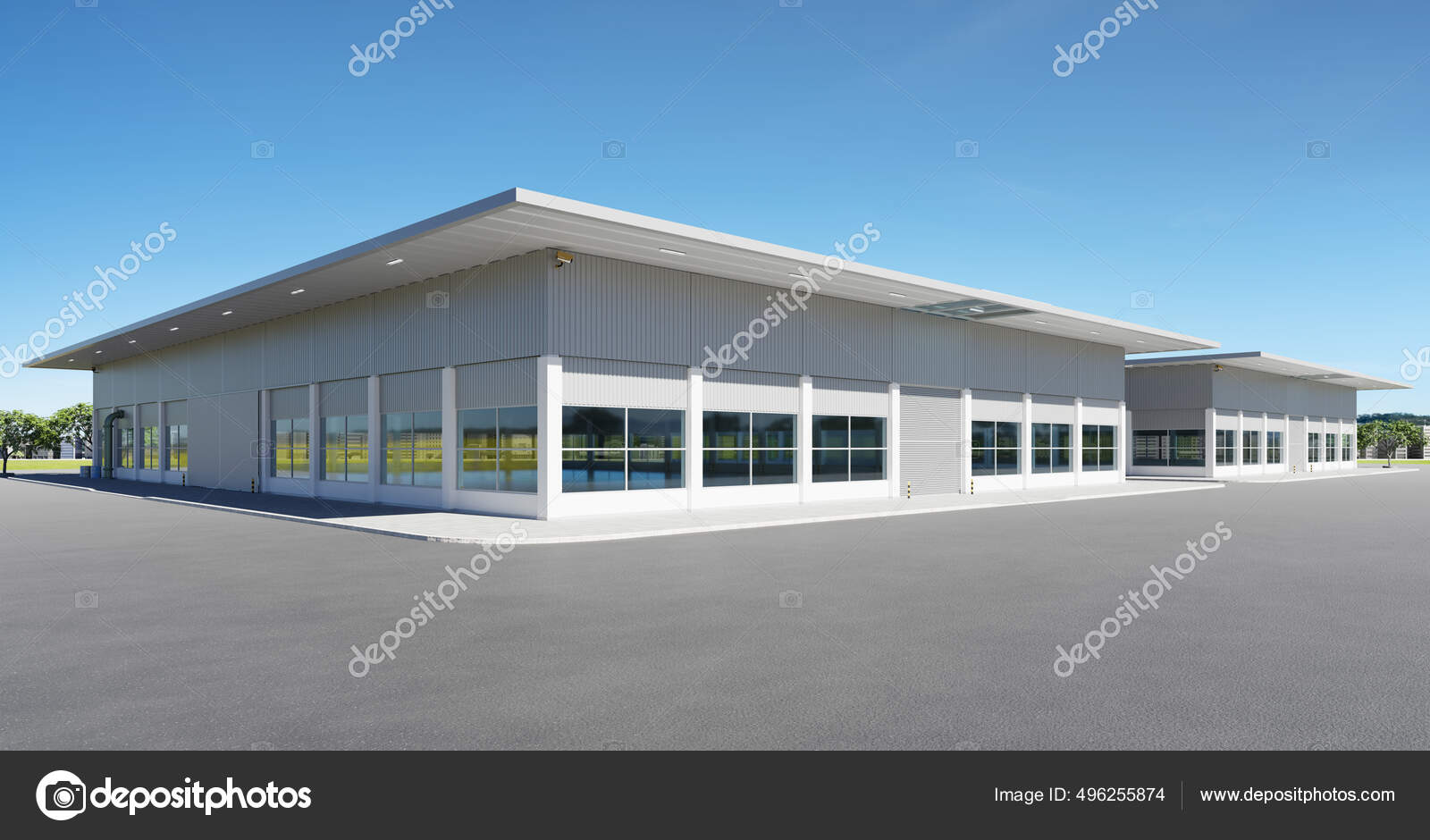 3d Modern Factory Buildings