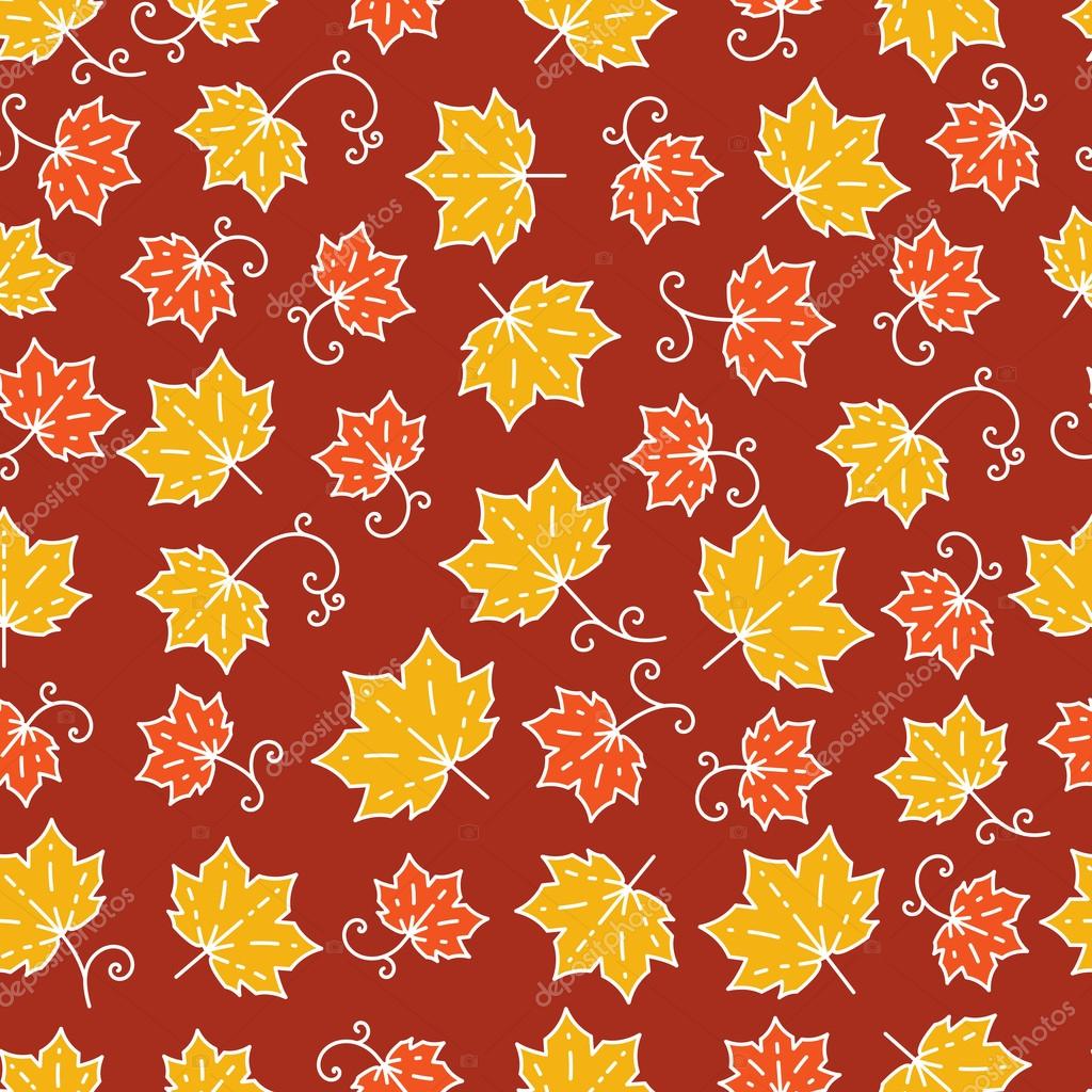 Maple leaf pattern line art Background with maple leaves — Stock Vector ...