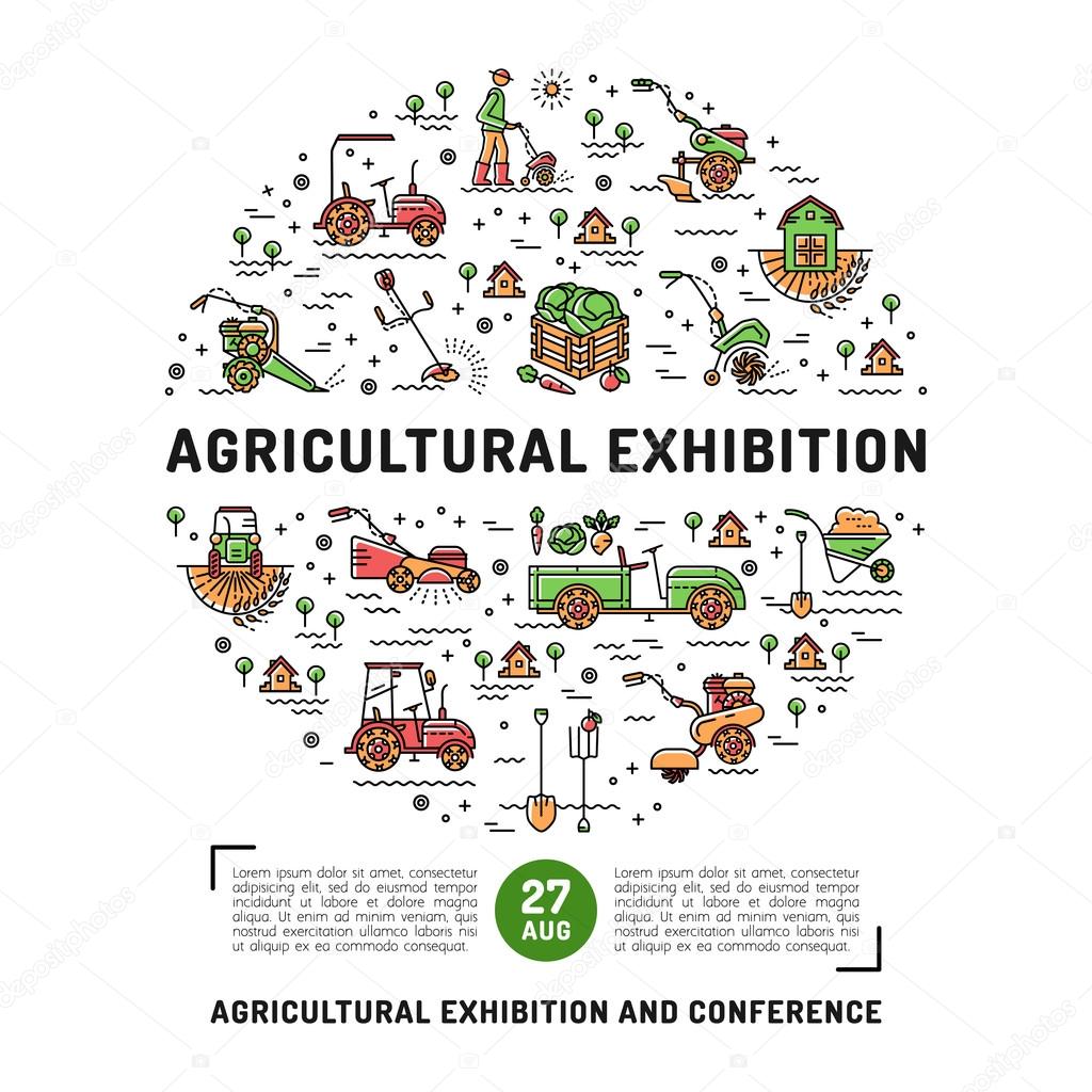 Agricultural Exhibition design template flyer, banner or card — Stock ...