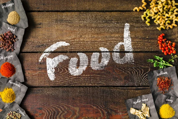 Creative Food Layout Fruits Vegetables Leaves Bright Marble Table ...