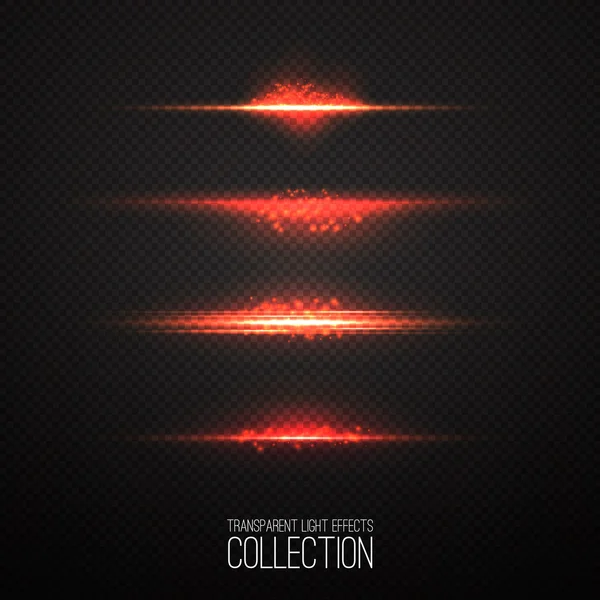 Glowing white light effects collection isolated on transparent ...