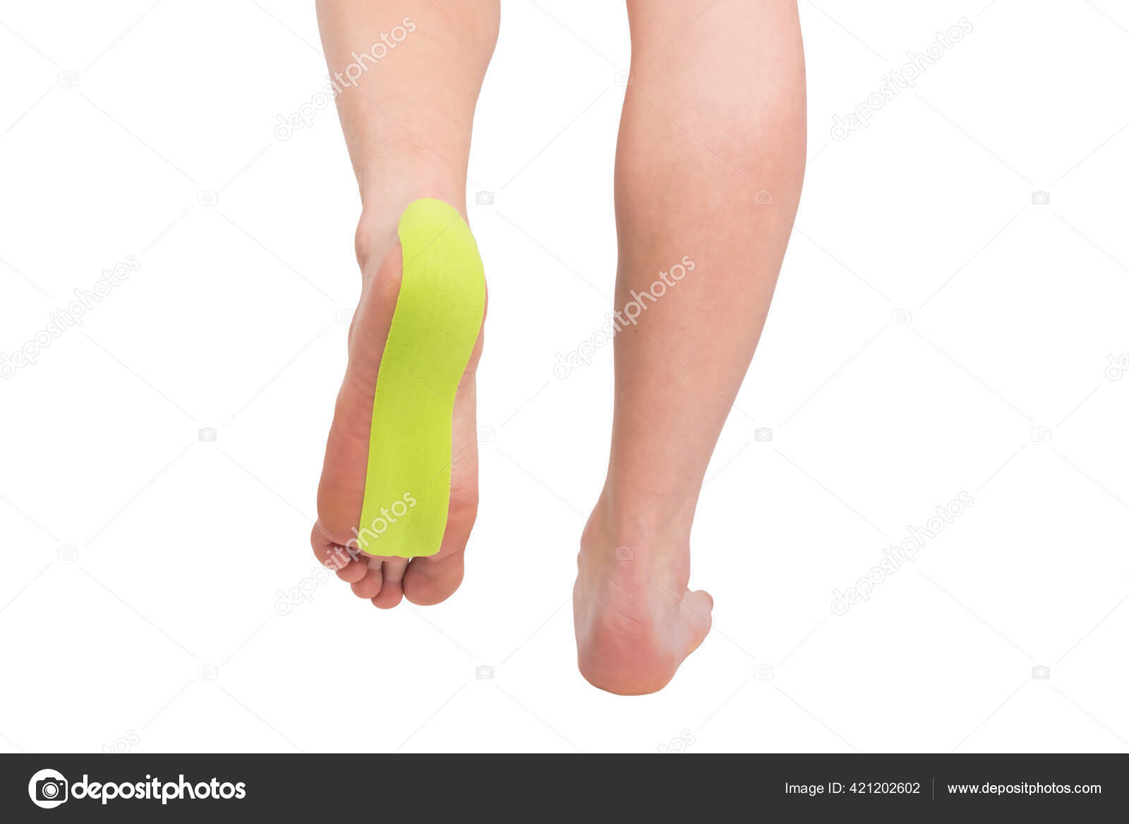 Medical Tape Glued Sole Foot Reduce Pain Injury Treatment Isolated ...