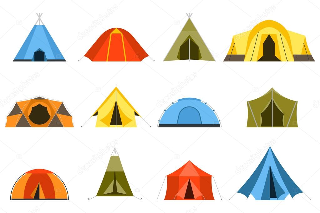 Tourist Tents Icons Stock Vector Image by ©krugli86@gmail.com #107138418