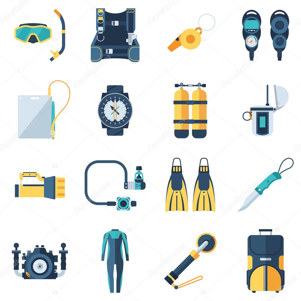 Technical Diving Equipment Setup Clipart