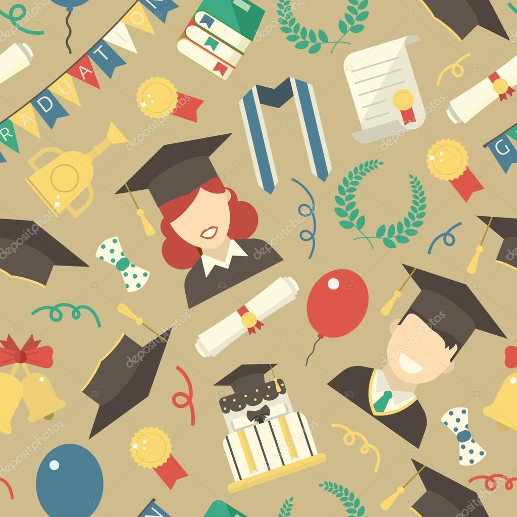Graduation seamless pattern Stock Vector Image by ©krugli86@gmail.com ...