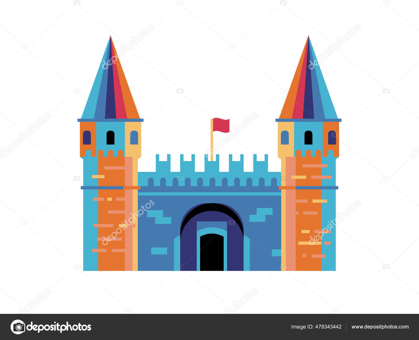 Topkapi Palace Istanbul Landmark in Flat Design Stock Illustration by ...