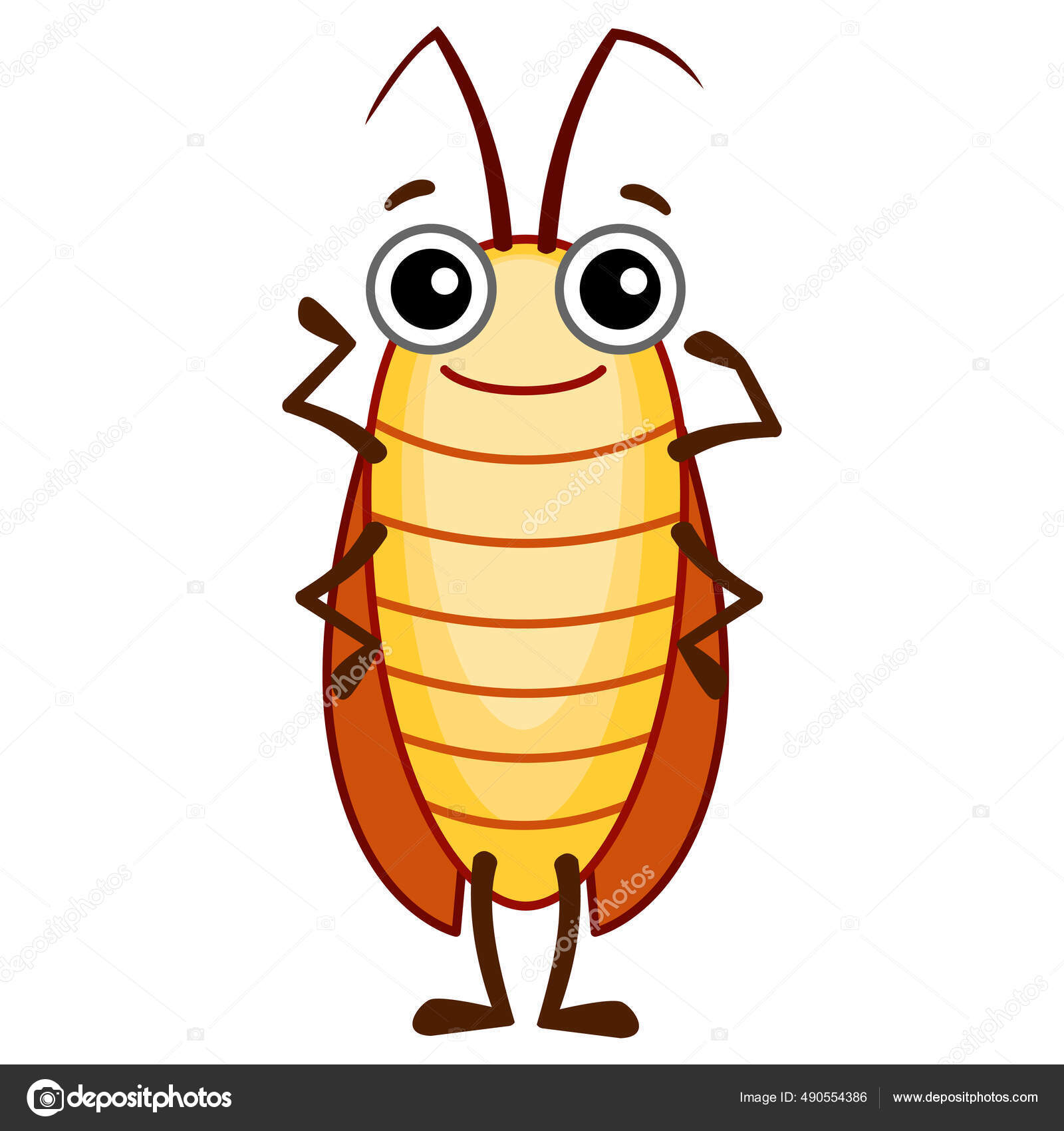 Una Cucaracha Graciosa Insecto Estilo Dibujos Animados Vector de stock ...